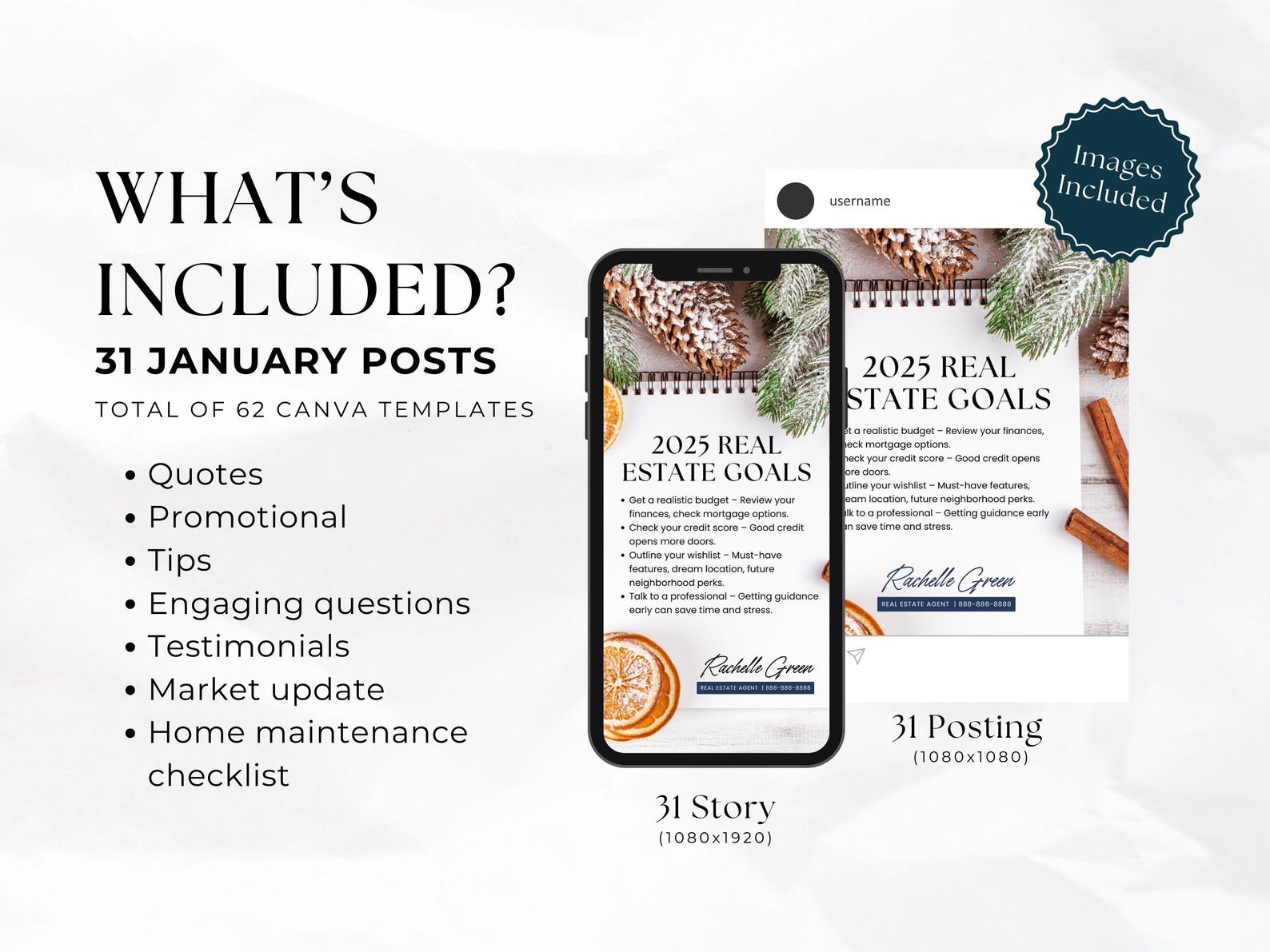 January Real Estate Post, Holiday Post Real Estate Marketing Template ...