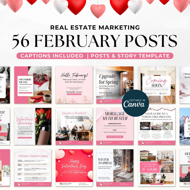 February Realtor Template - Etsy