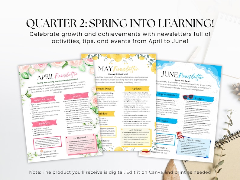Full Year School Newsletter Templates, Meet the Teacher Newsletter ...