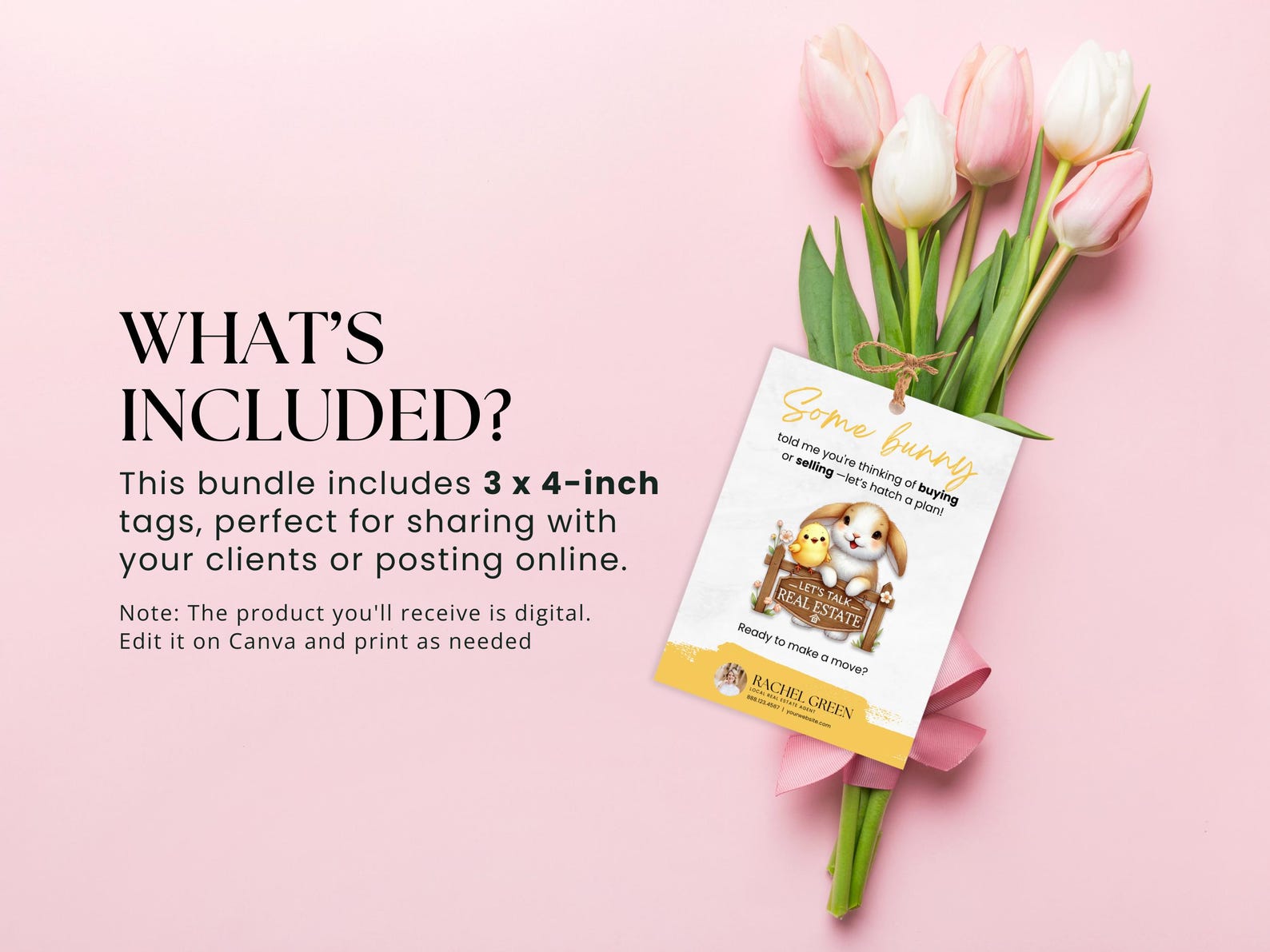 Easter Realtor Pop by Tags, Real Estate Spring Pop Bys, April Pop by ...