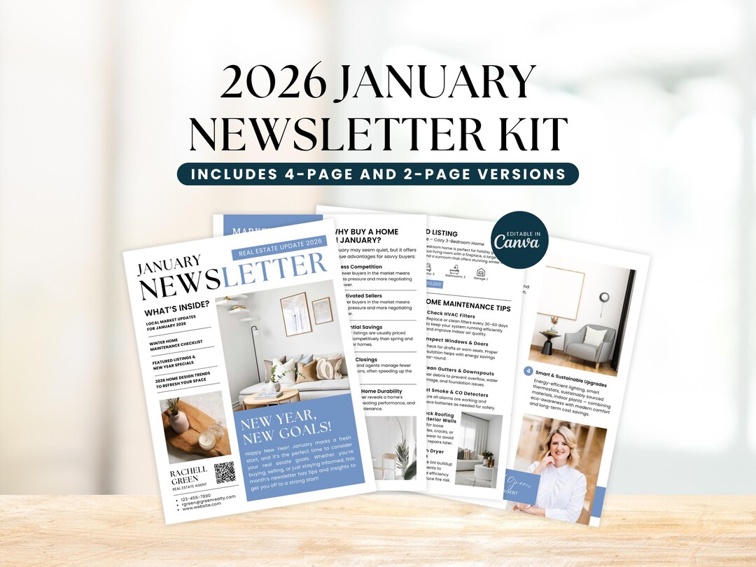 January 2026 Real Estate Newsletter, Real Estate Monthly Newsletters ...