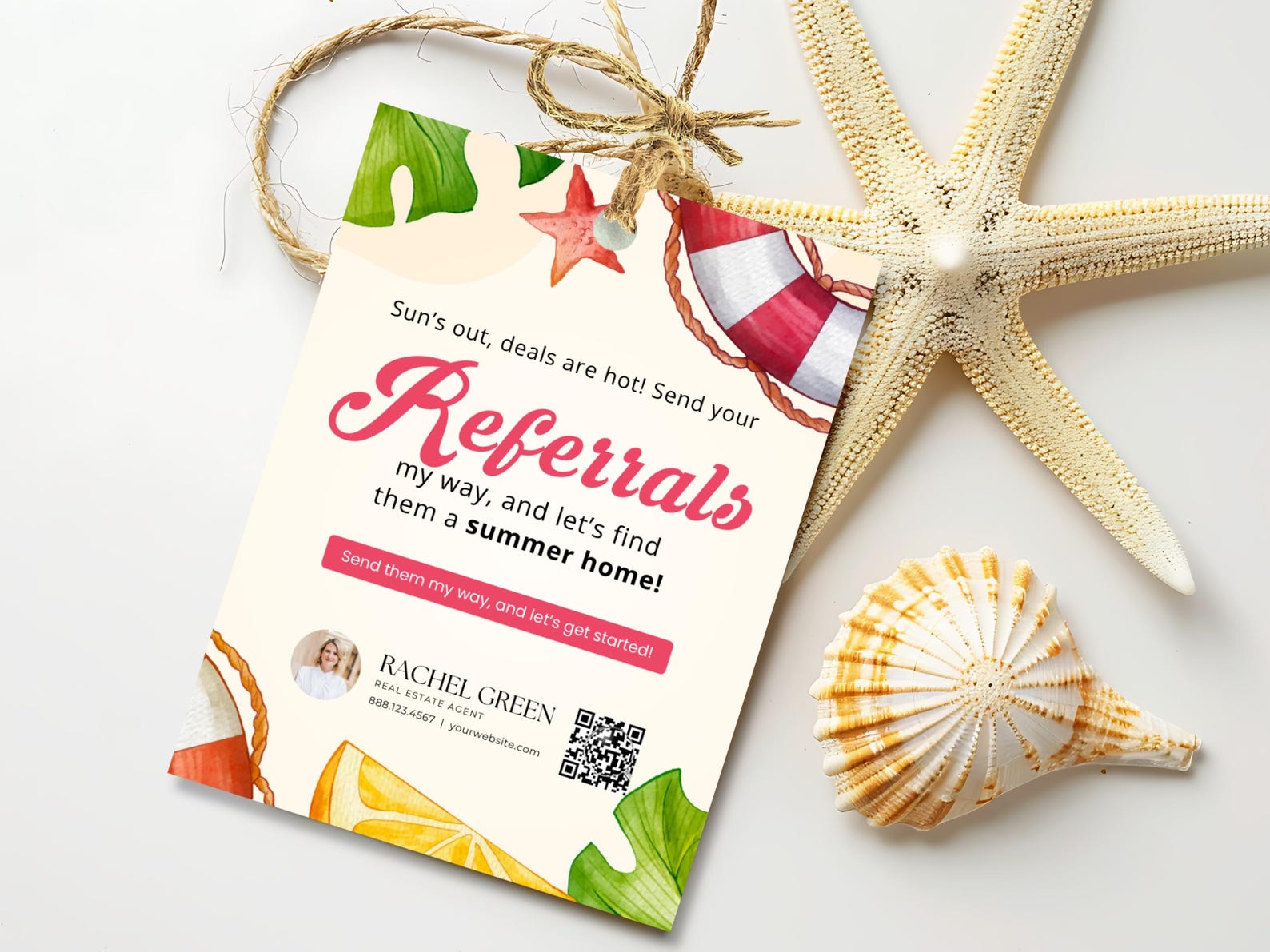 Editable Summer Pop by Tag and Gift Tag for Real Estate Agents ...