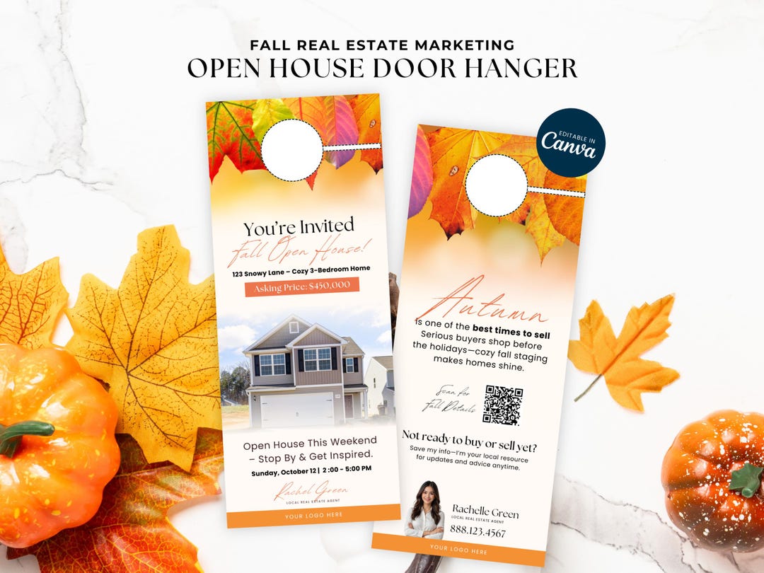 Fall Real Estate Door Hanger Template, Realtor Door Knocking & Farming ...