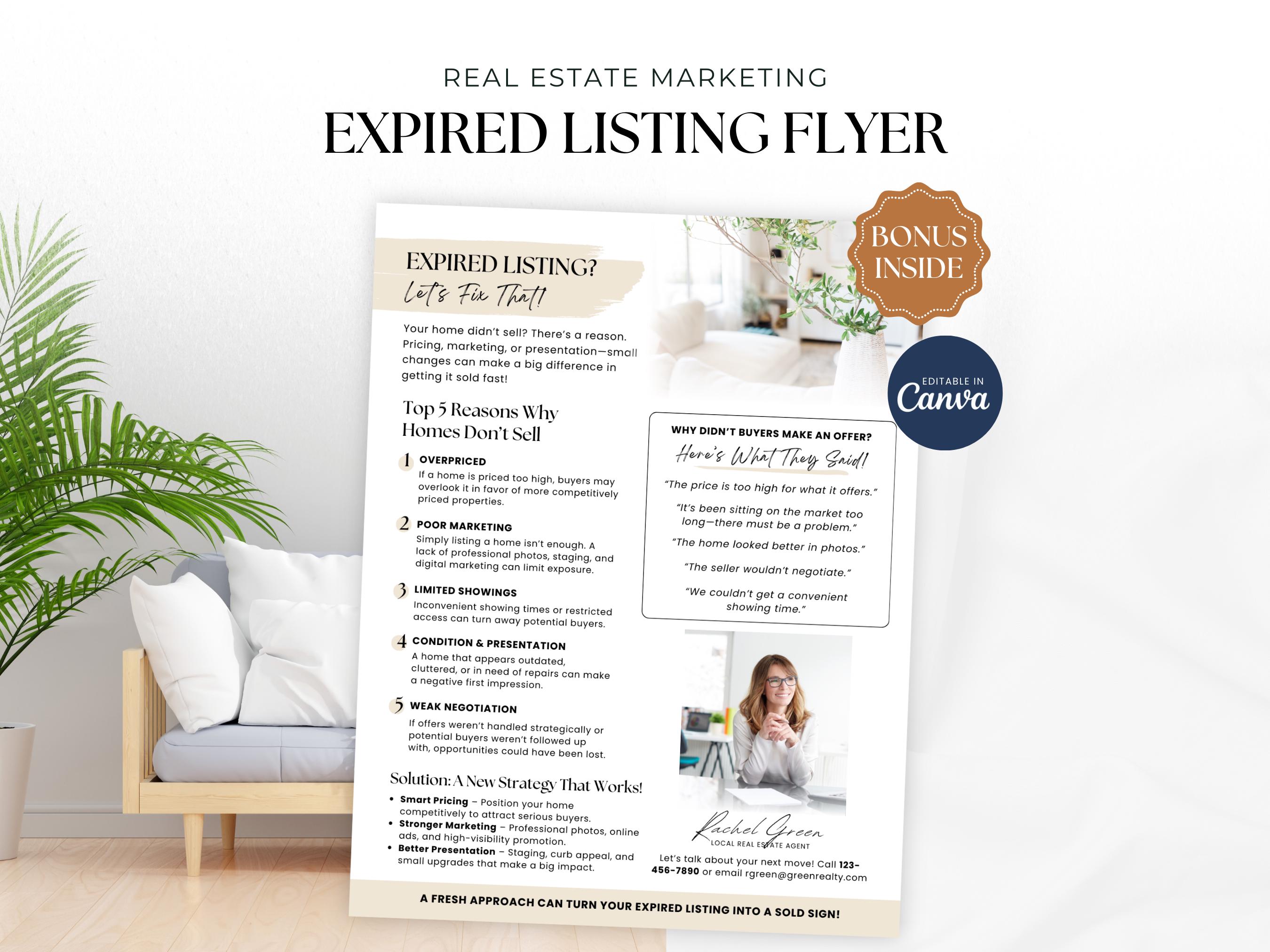 Editable Expired Listing Letter Template for Real Estate, Canva ...