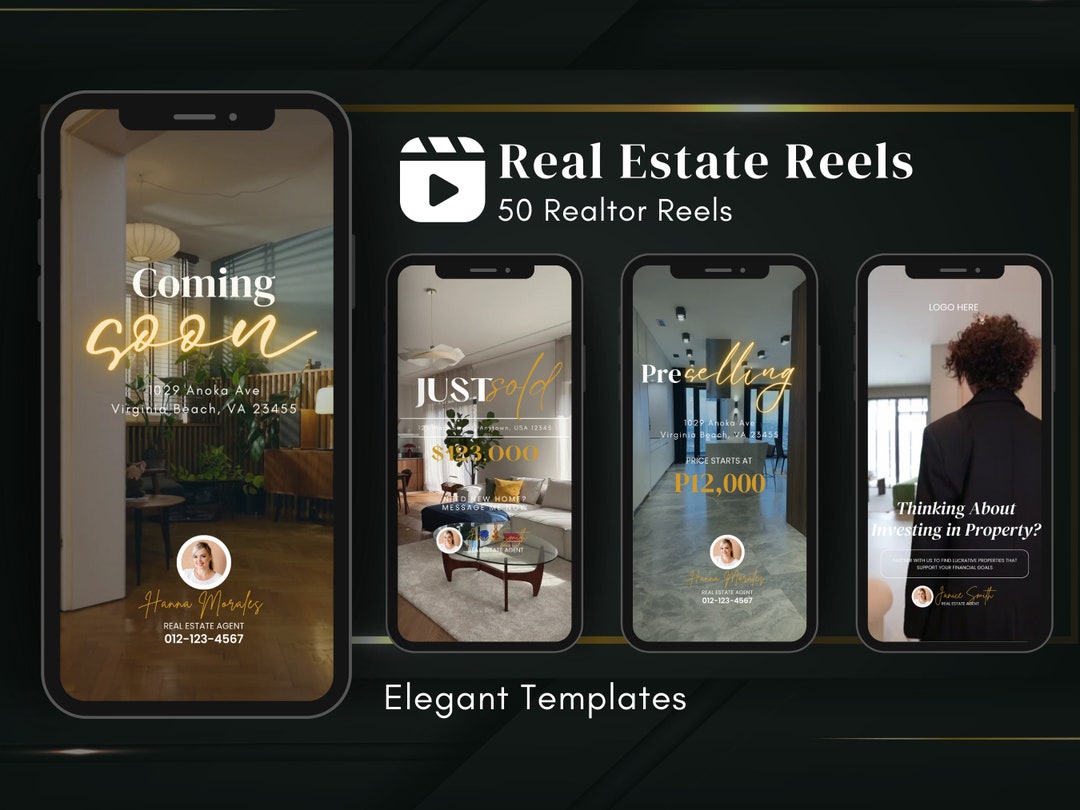 50 Professional Real Estate Reels, Luxury Realtor Social Media ...