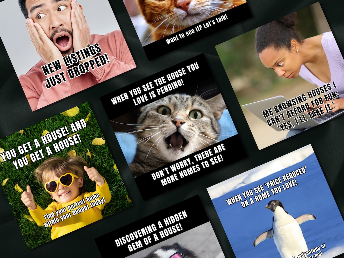 Real Estate Funny Memes Post Canva Template, Fun Realtor Social Media ...