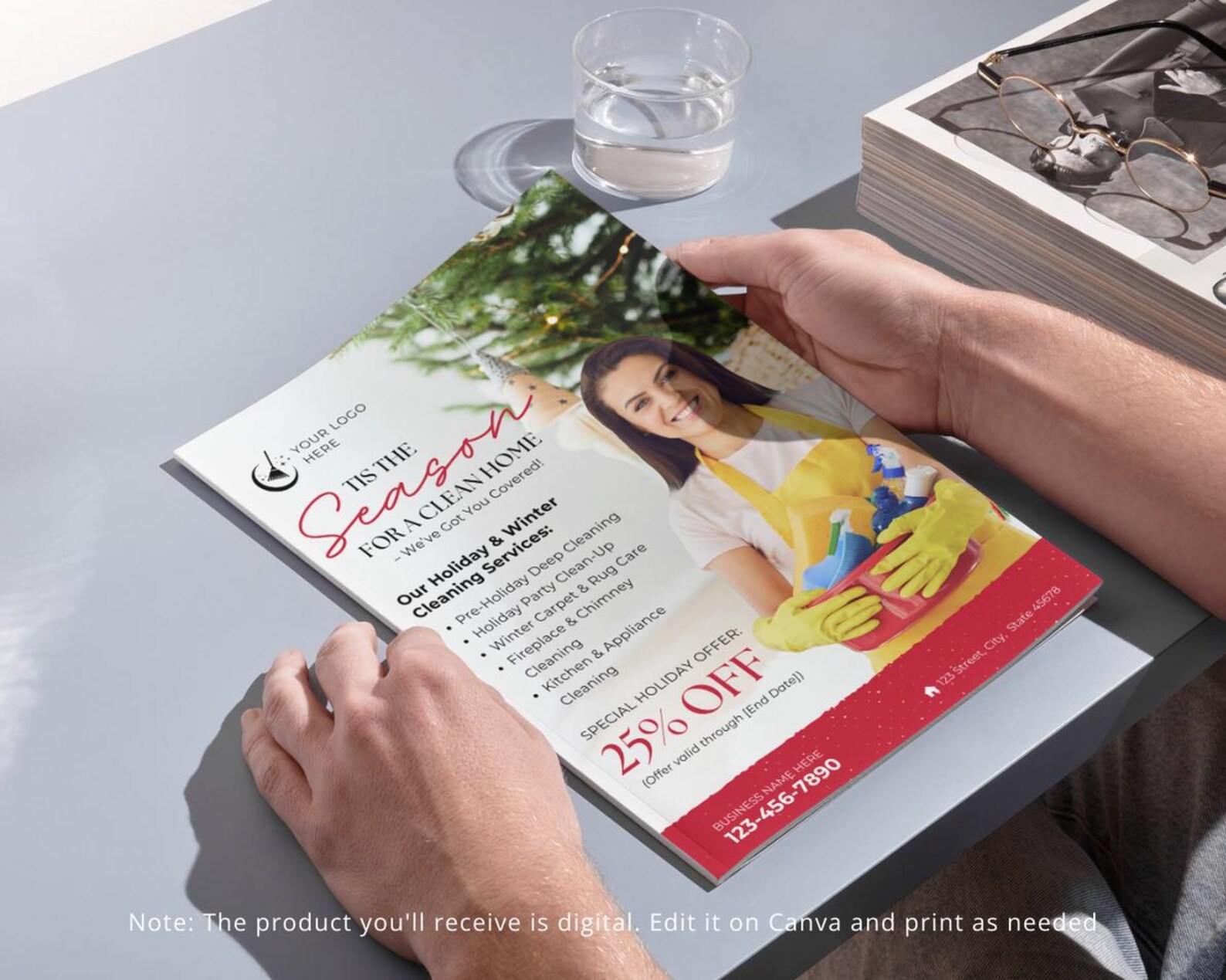 Winter Cleaning Business Holiday Flyers for Christmas House Cleaning ...