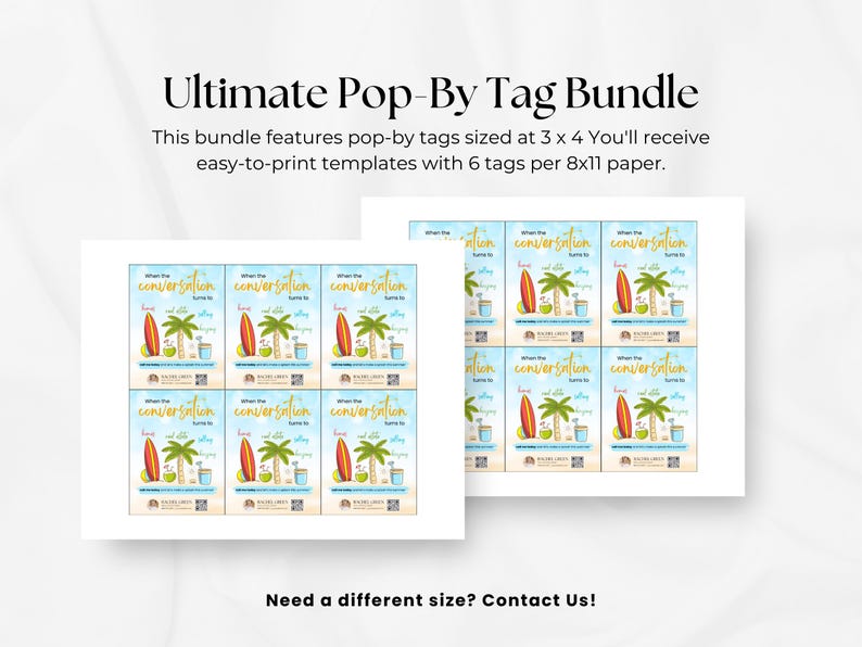 Editable Summer Pop by Tag and Gift Tag for Real Estate Agents ...