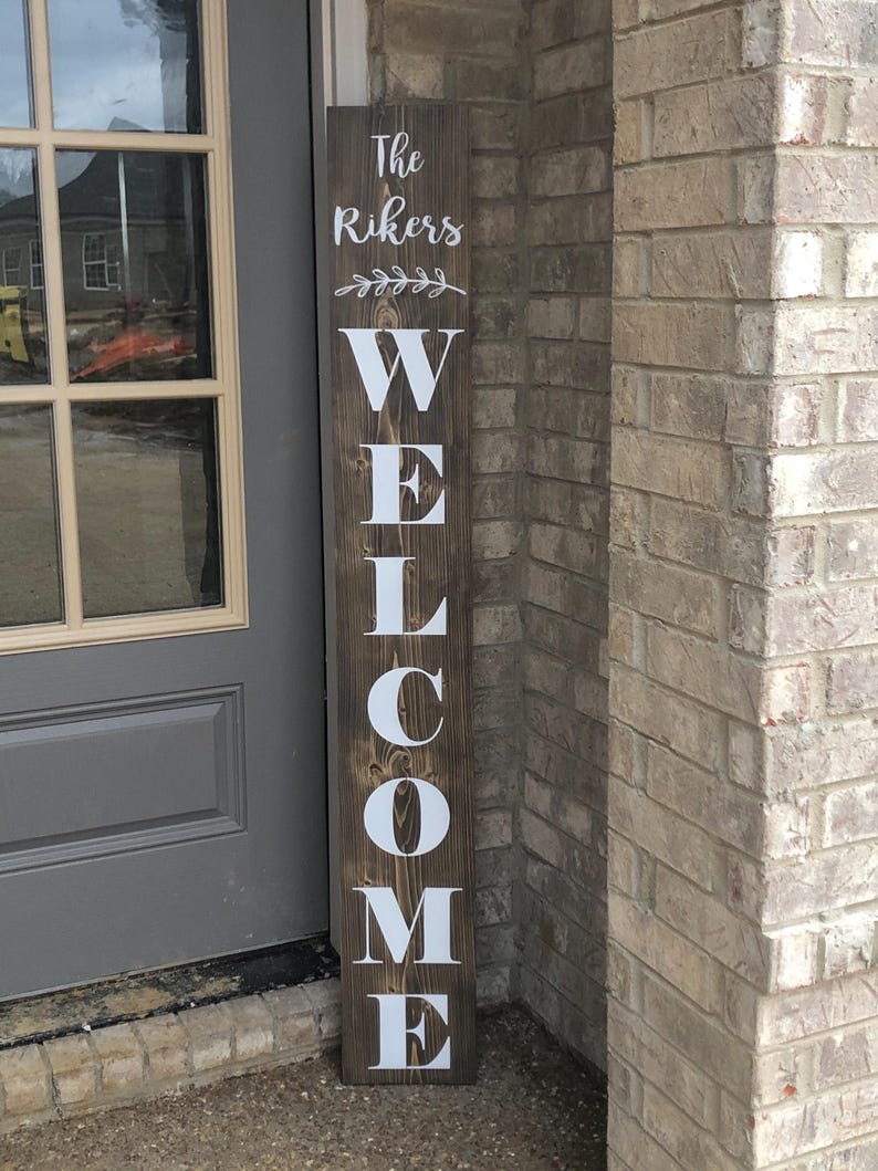 Personalized Wooden Welcome Sign, Front Porch Decor, Porch Leaner ...