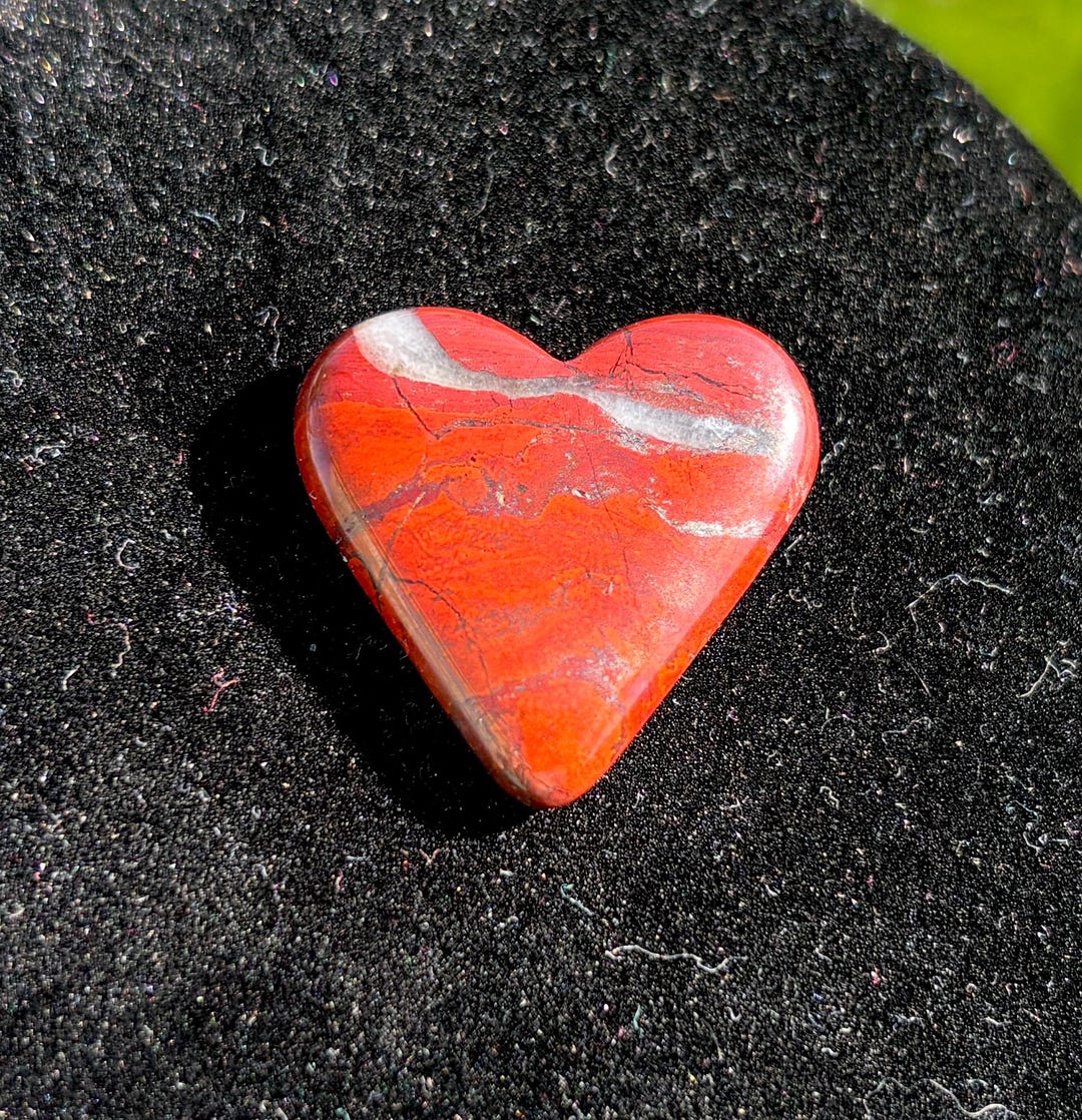 Hand Carved Arizona Red Jasper Heart Palm Stone - Etsy