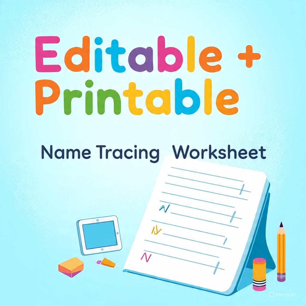 Name Tracing Practice Sheet | Editable + Printable File | Customizable ...