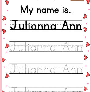 Name Tracing Practice Sheet | Editable + Printable File | Customizable ...