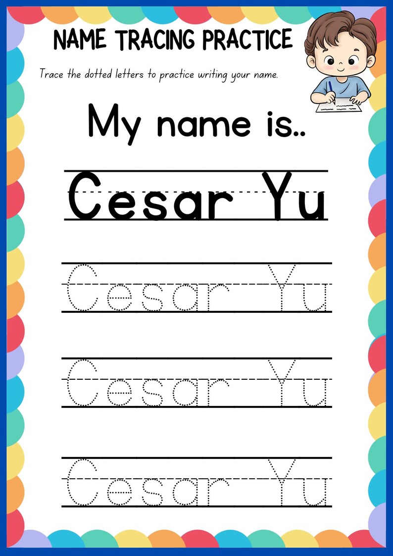 Editable and Printable Tracing Names Design - Etsy