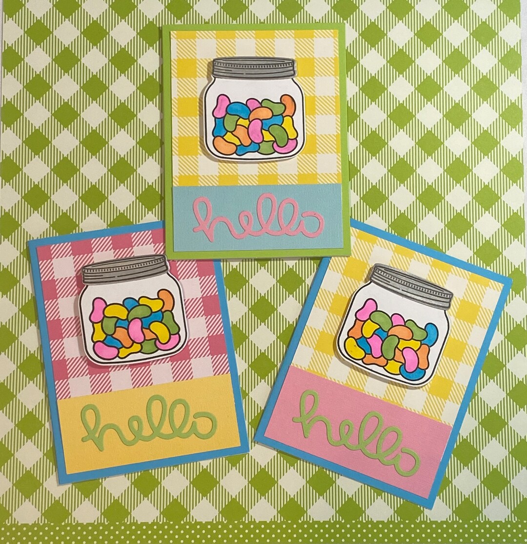 Jellybean Jar Greeting Card - Spring, Easter, Etc. - Etsy