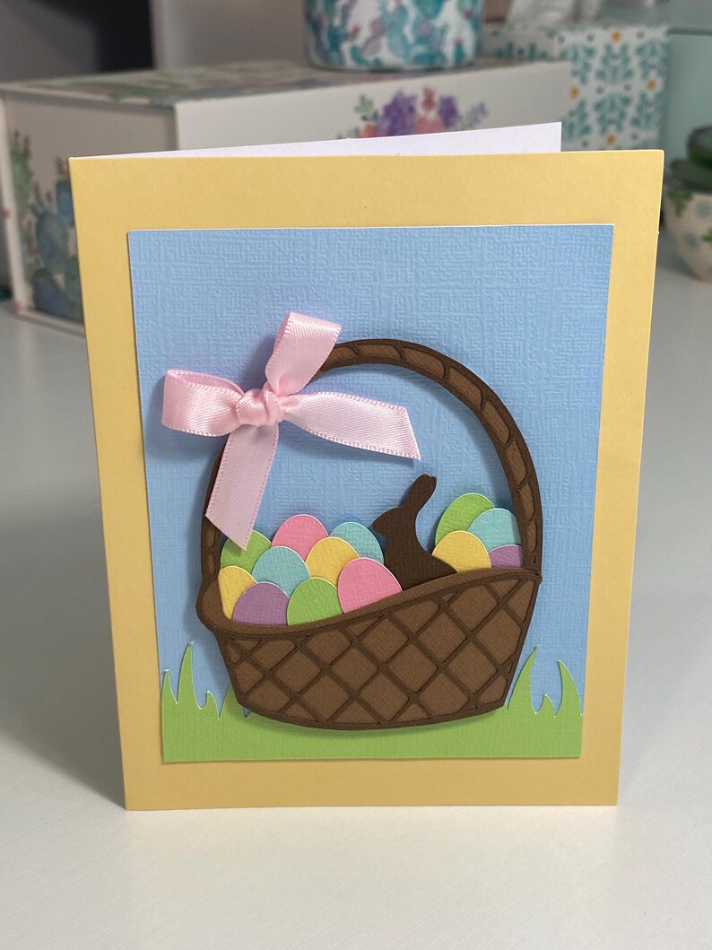 Easter Basket Card - Handmade - Etsy