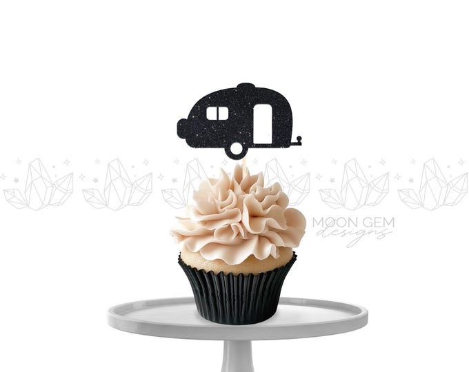 Camper Cupcake Toppers, RV Trailer Food Picks, Camping Cupcake Toppers ...