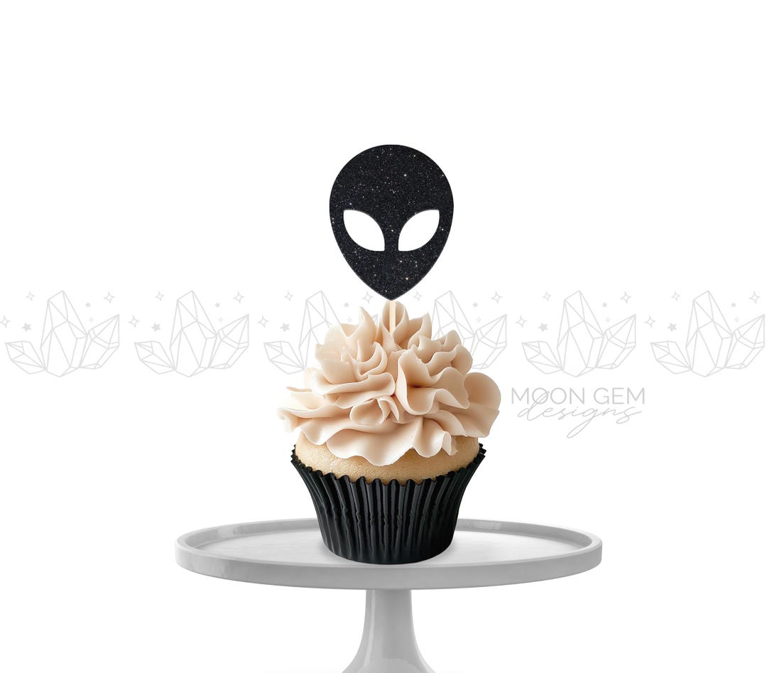 Alien Cupcake Toppers / Extraterrestrial Theme Decoration / Outer Space ...