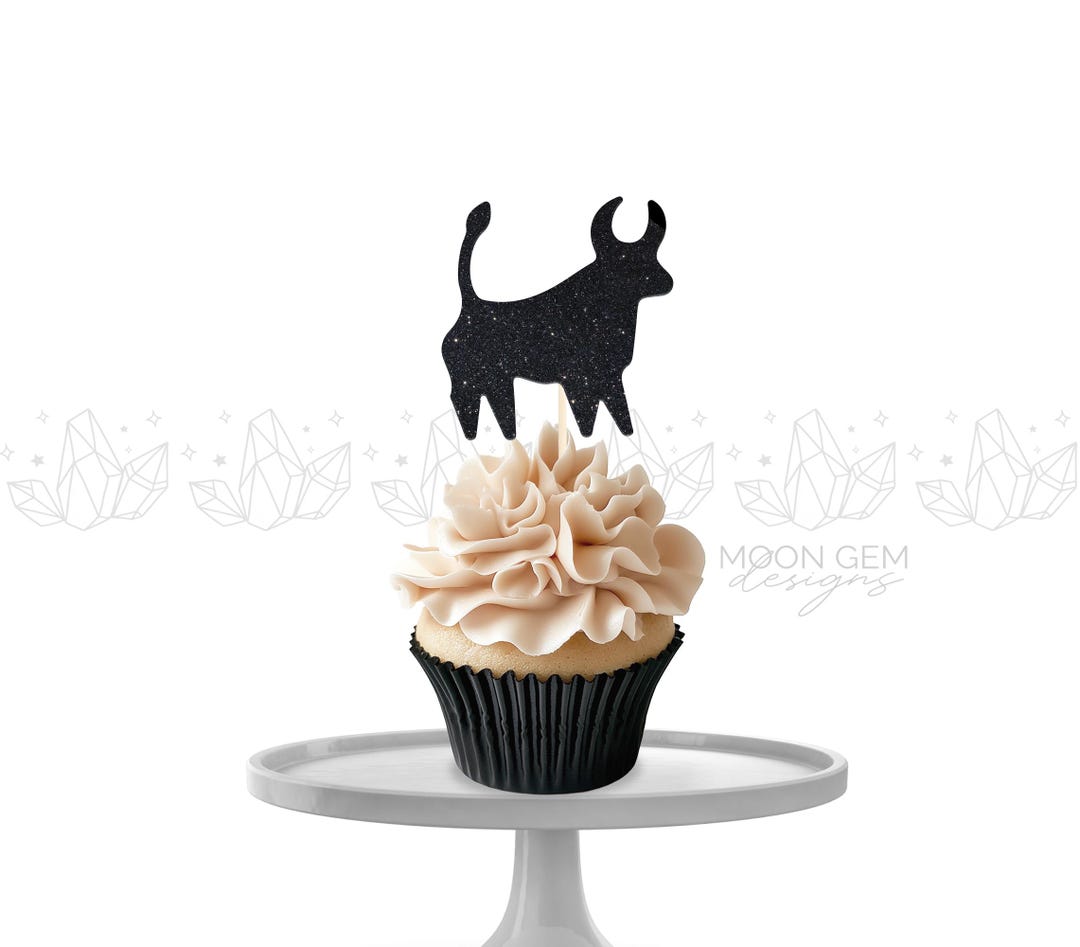 Bull Cupcake Toppers / Taurus Birthday Decor / Astrology Party - Etsy