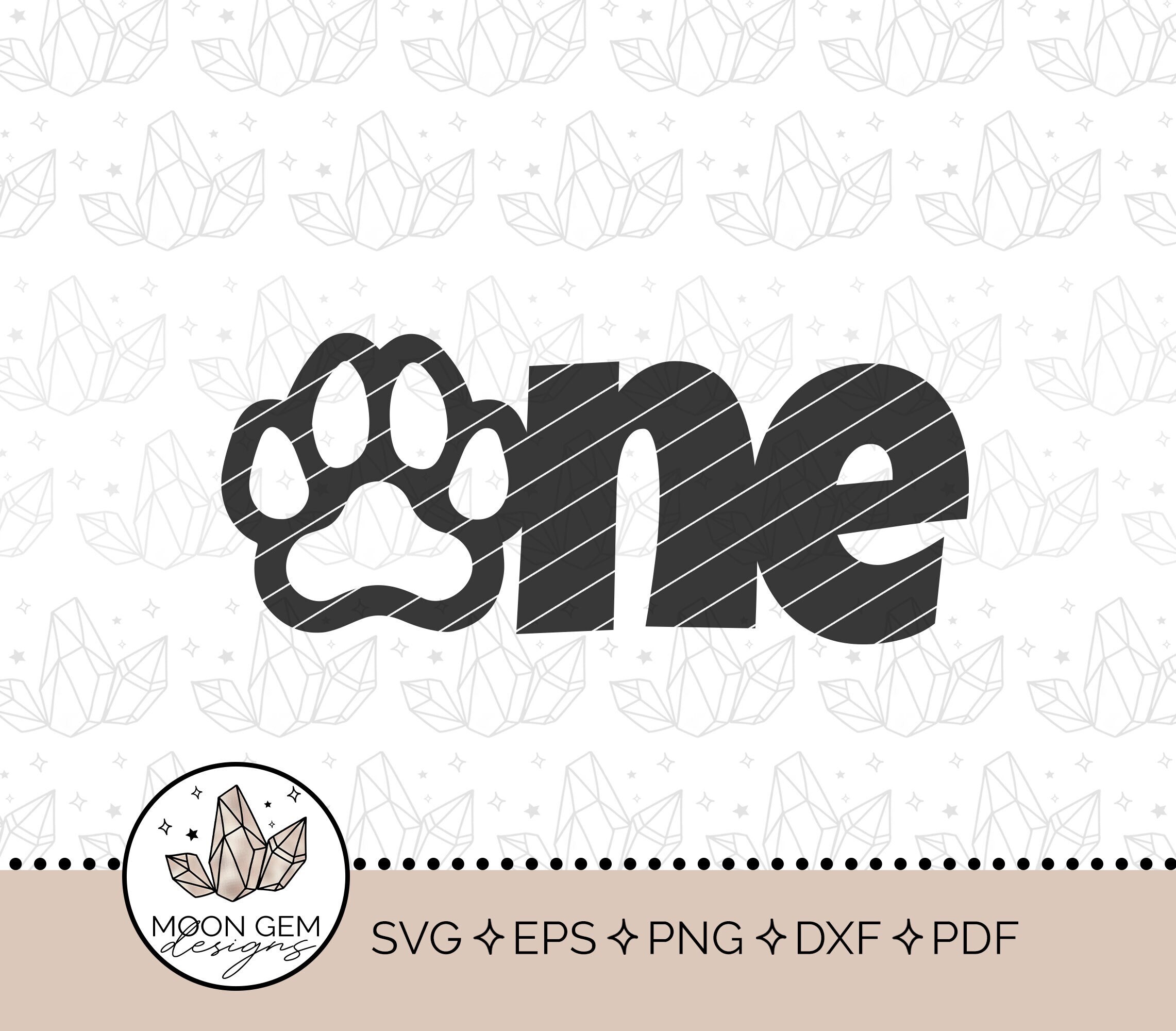 ONE Paw Cake Topper SVG / Animal Theme / Party Decor / 1st Birthday ...