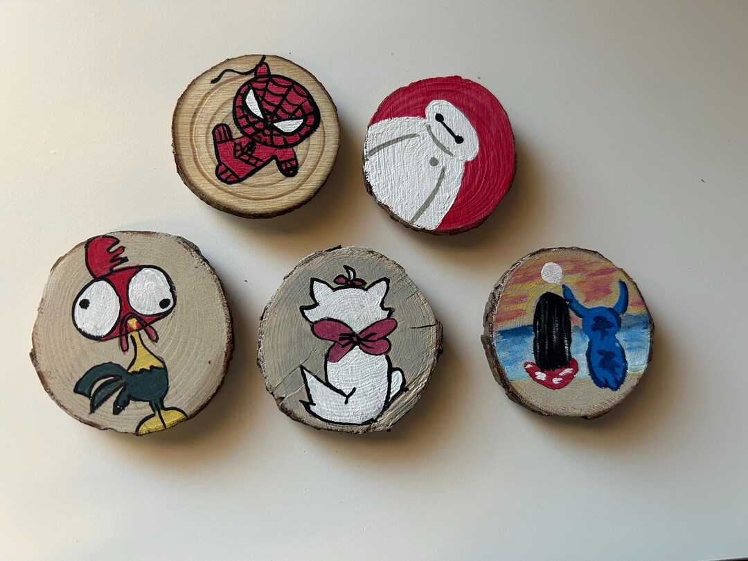 Disney Magnets, Handpainted Wooden Spidey and Friends Magnet, Big Hero ...