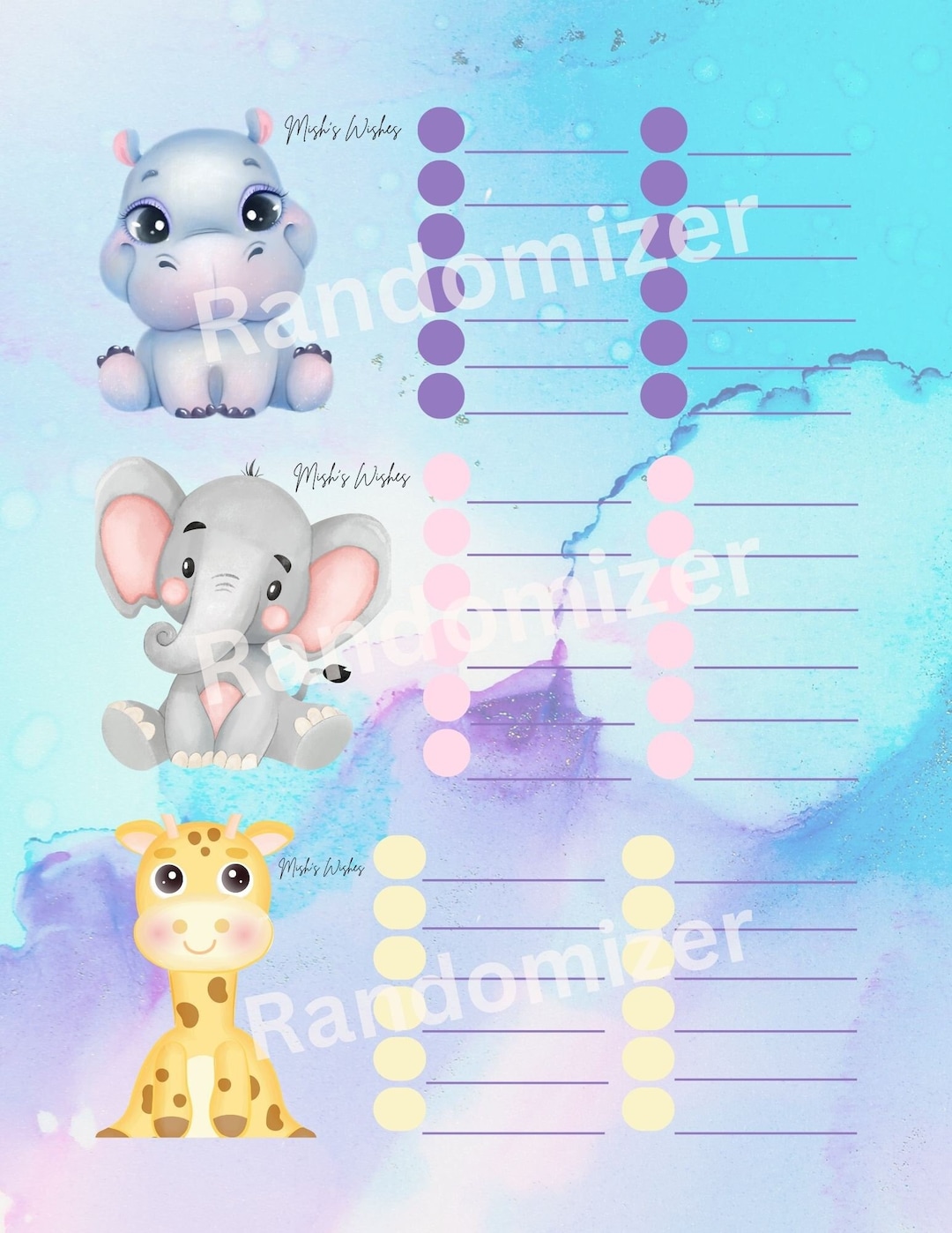 DIGITAL Randomizer Download Baby Animals 1 - Etsy