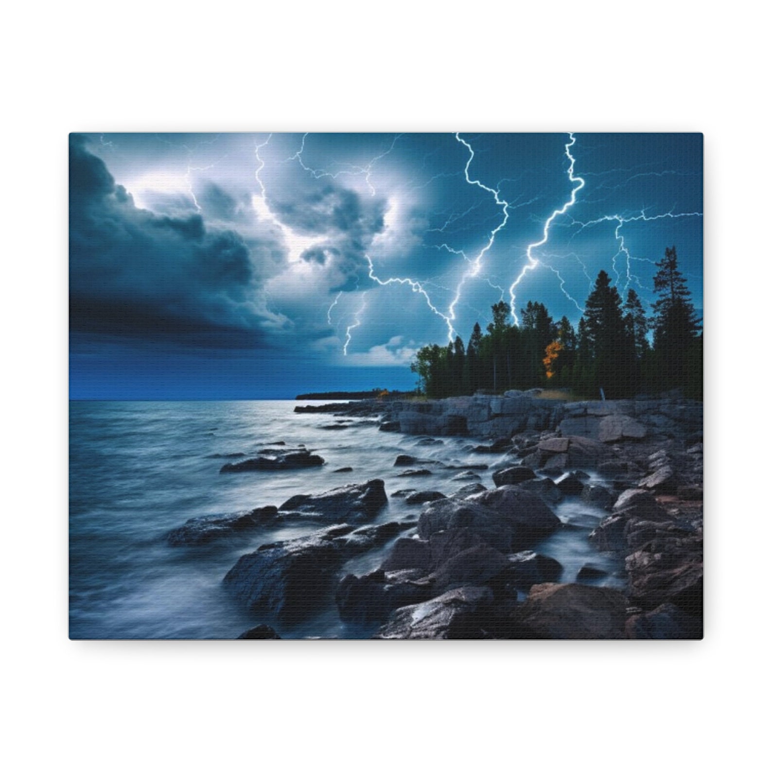 Lightning Storm Over Lake Superior Canvas Gallery Wraps - Etsy
