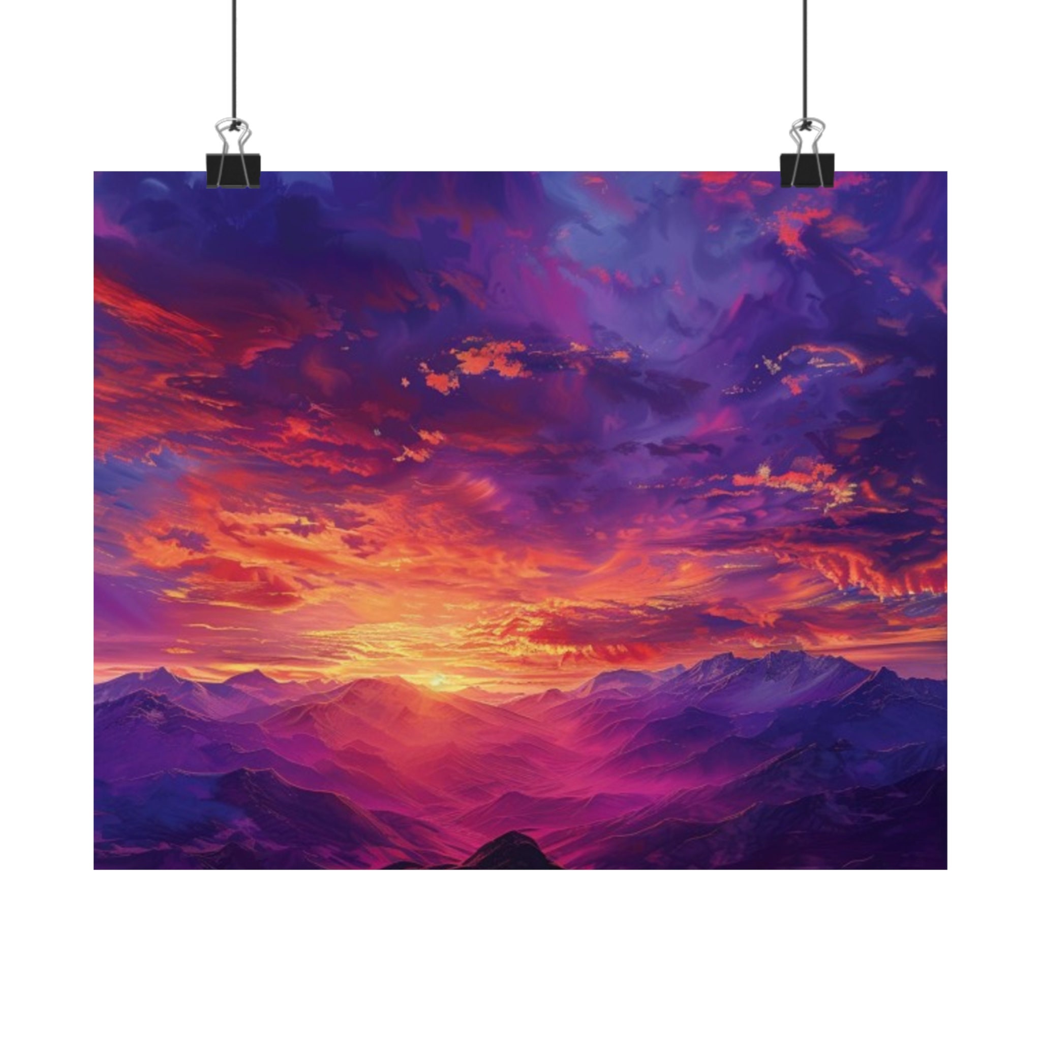 Mountain Sunset Wall Art - Etsy