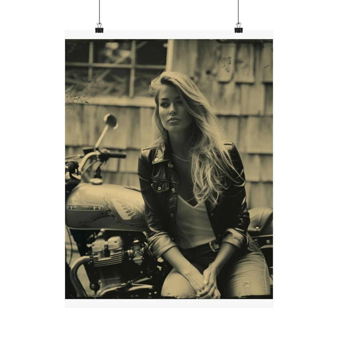 Beautiful Girl on a Motorcycle Wall Art Poster - Etsy