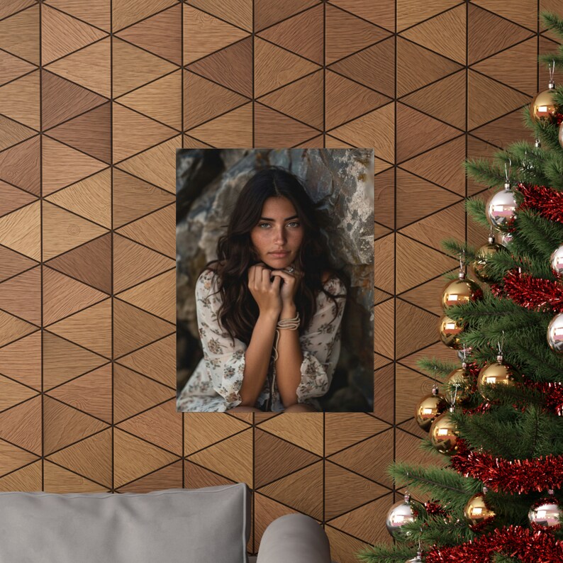 Beautiful Woman at the Cliff Poster - Etsy