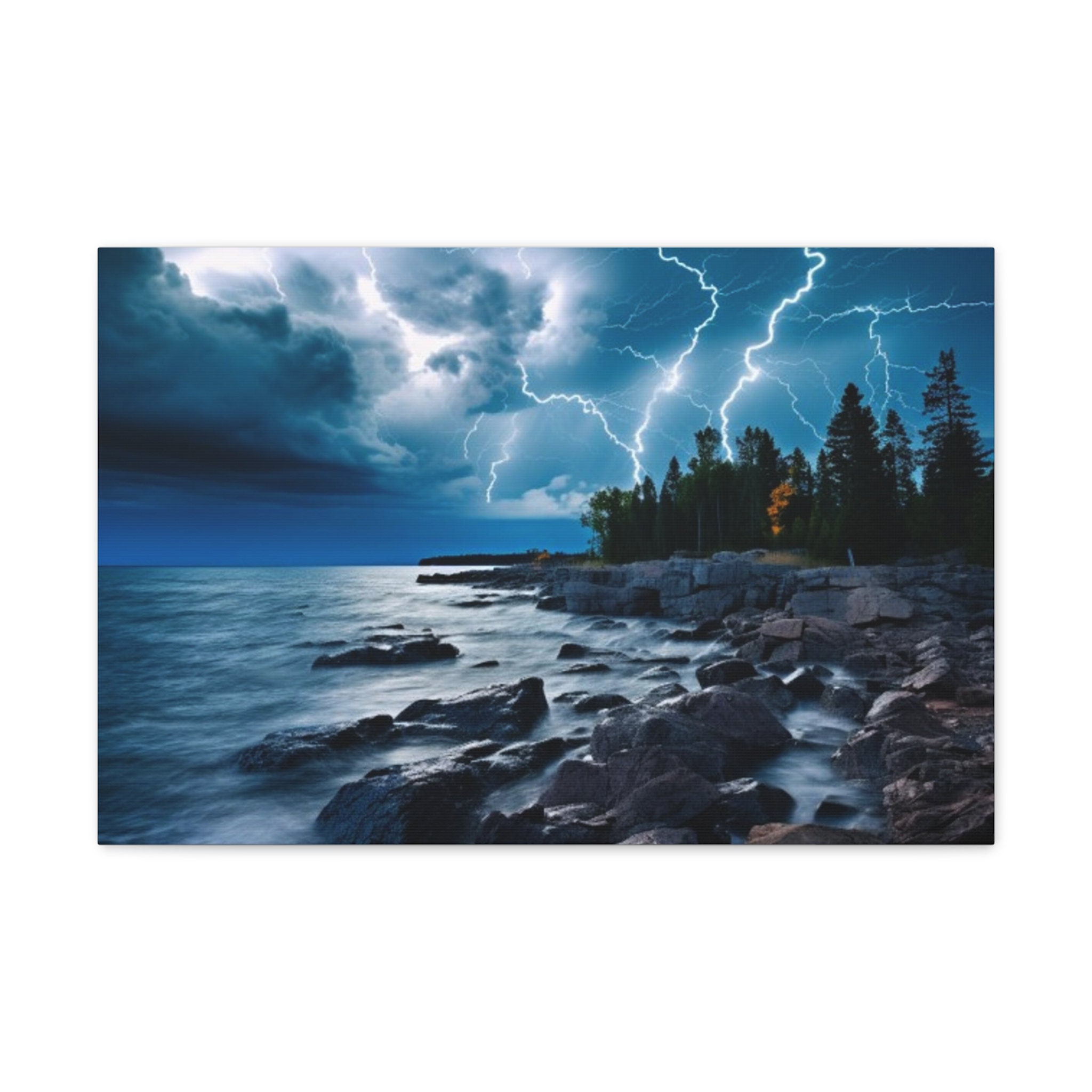 Lightning Storm Over Lake Superior Canvas Gallery Wraps - Etsy