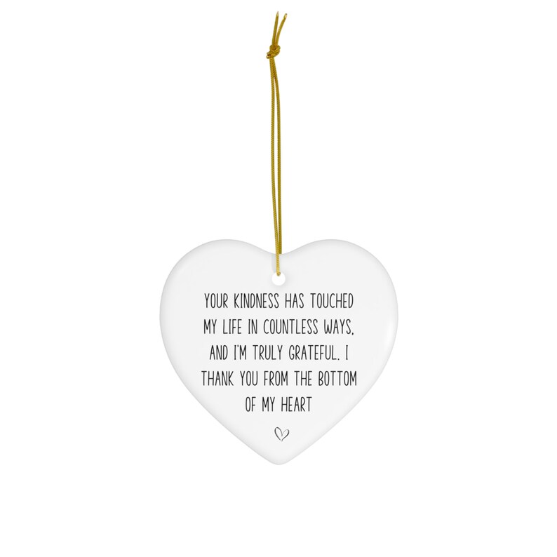 Gratitude Keepsake: Ceramic Heart Ornament, Thank You Gift, Kindness ...
