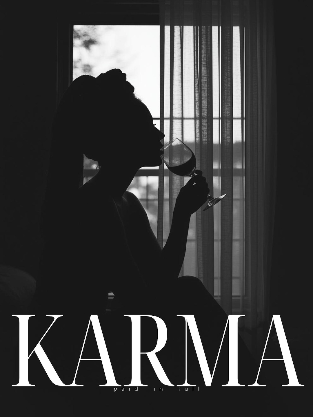 Karma Wall Art Print | Moody Black and White Poster | Modern Minimalist ...