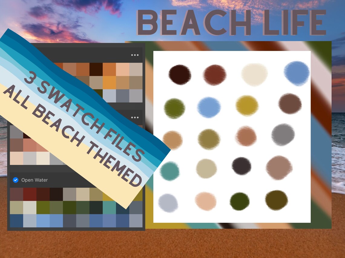 Beach Life Procreate Color Palette 3 Swatch Files Instant Digital ...