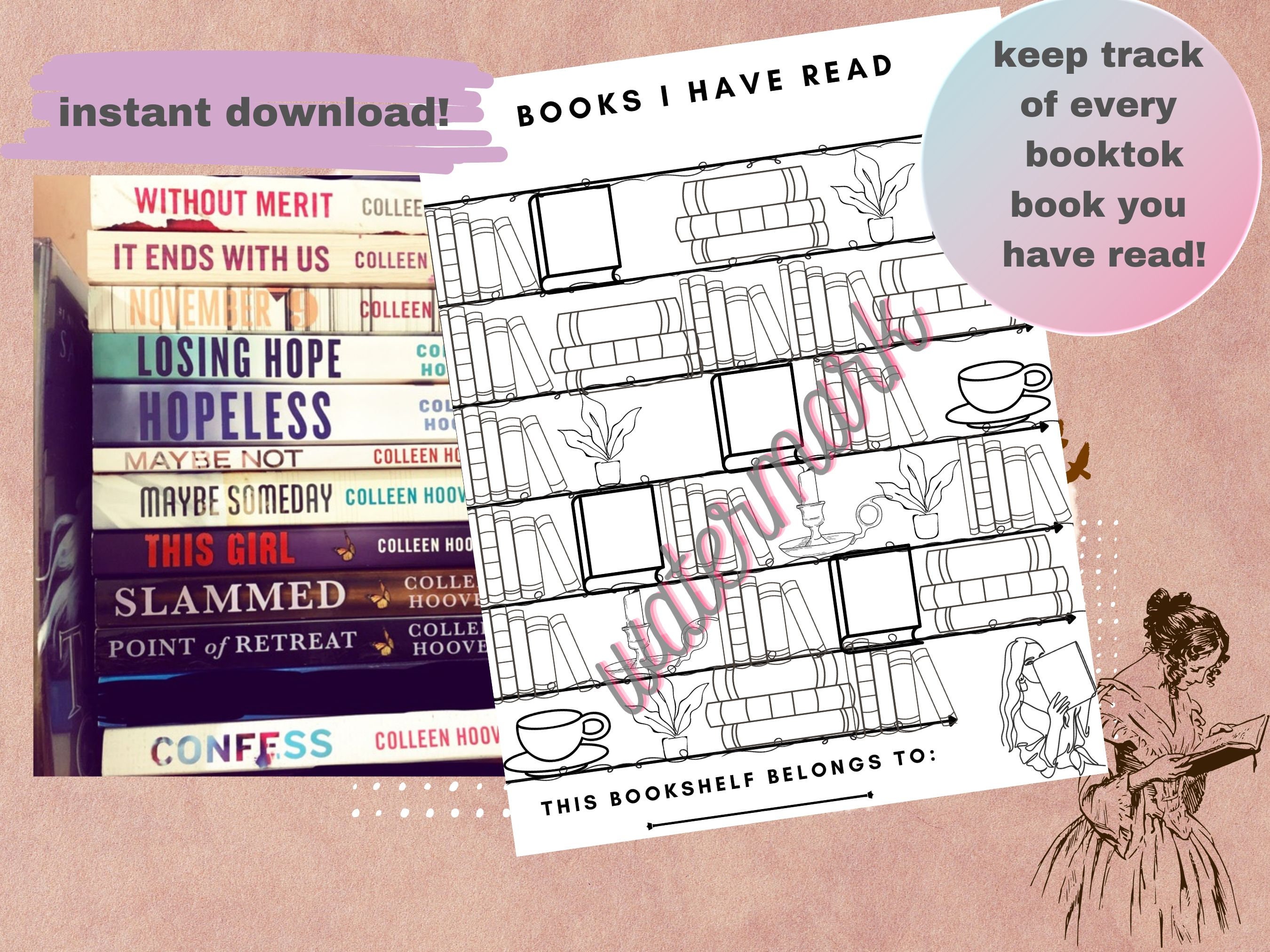 Books I Have Read Printable Tracker, Book Tracker, Booktok Tracker ...