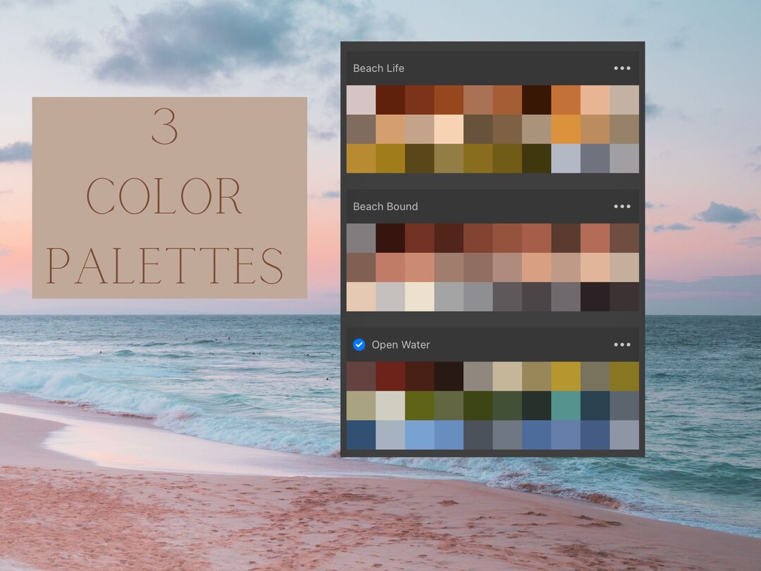 Beach Life Procreate Color Palette 3 Swatch Files Instant Digital ...