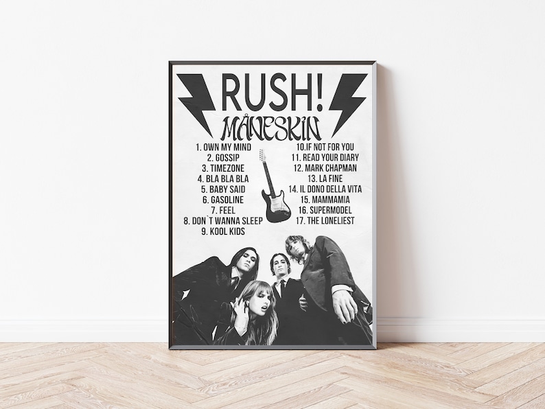 Maneskin Rush Poster Måneskin Band Poster Måneskin Poster - Etsy
