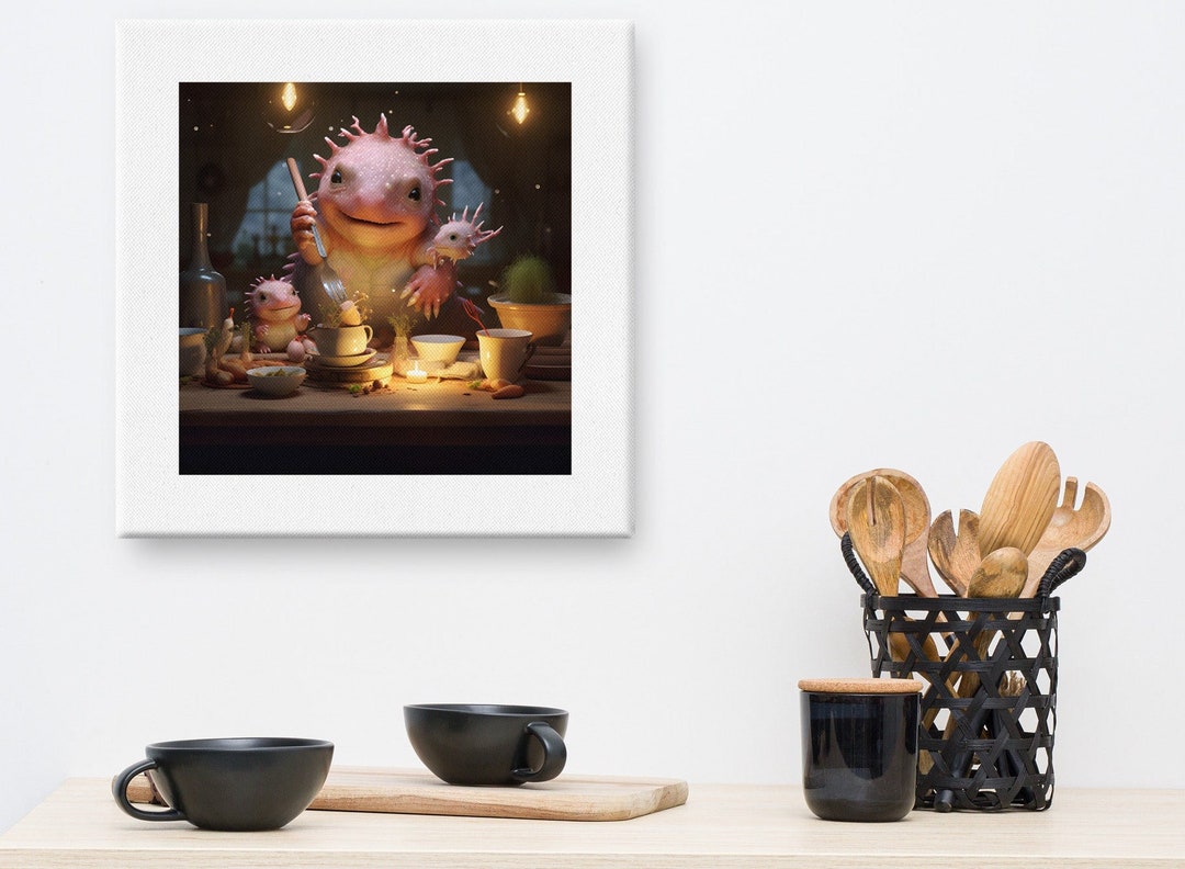 Purple Axolotl Family Cooking Dinner - Etsy