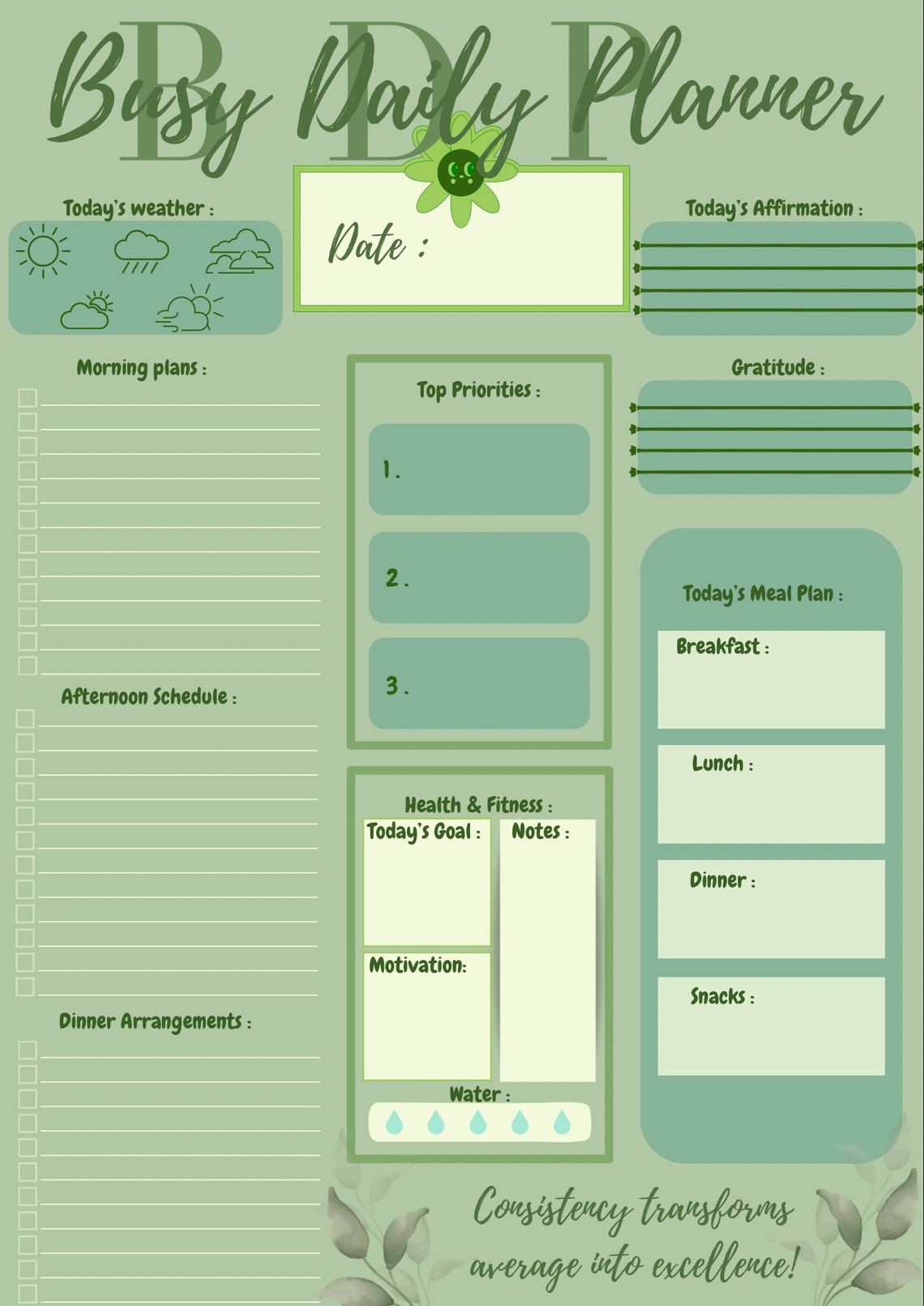 Motivational Daily Planner - Etsy