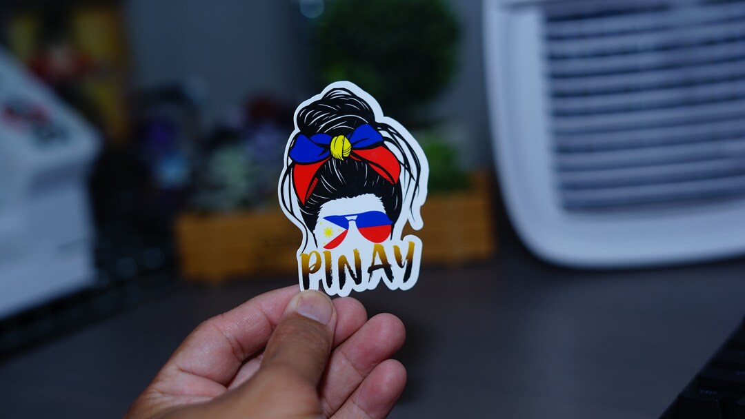 Filipino Gifts Pinay Messy Bun Die Cut Sticker for Car Laptop Wall ...