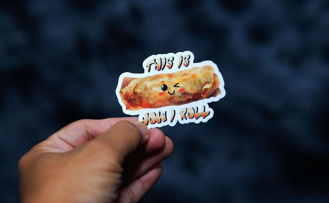 Kawaii Lumpia Sticker: Filipino Food Decal for Laptop, Car, Water ...