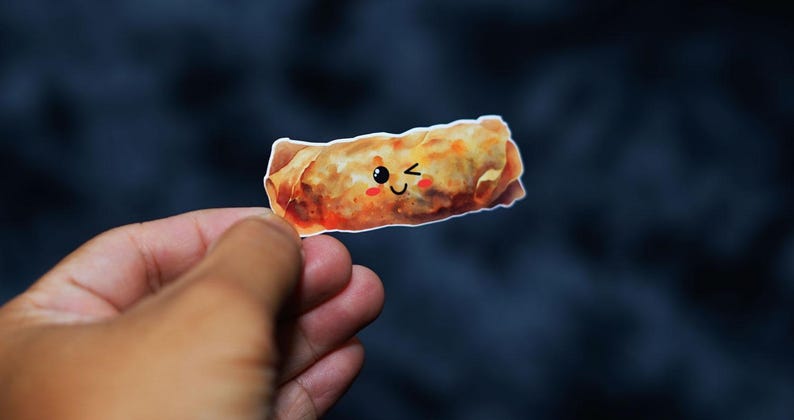Filipino Gifts Kawaii Lumpia Die Cut Sticker for Car Laptop Wall Water ...