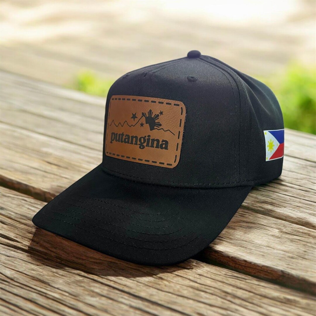 Putangina Leather Patch 5 Panel Mid Profile Snapback Cap Pinoy Filipino ...