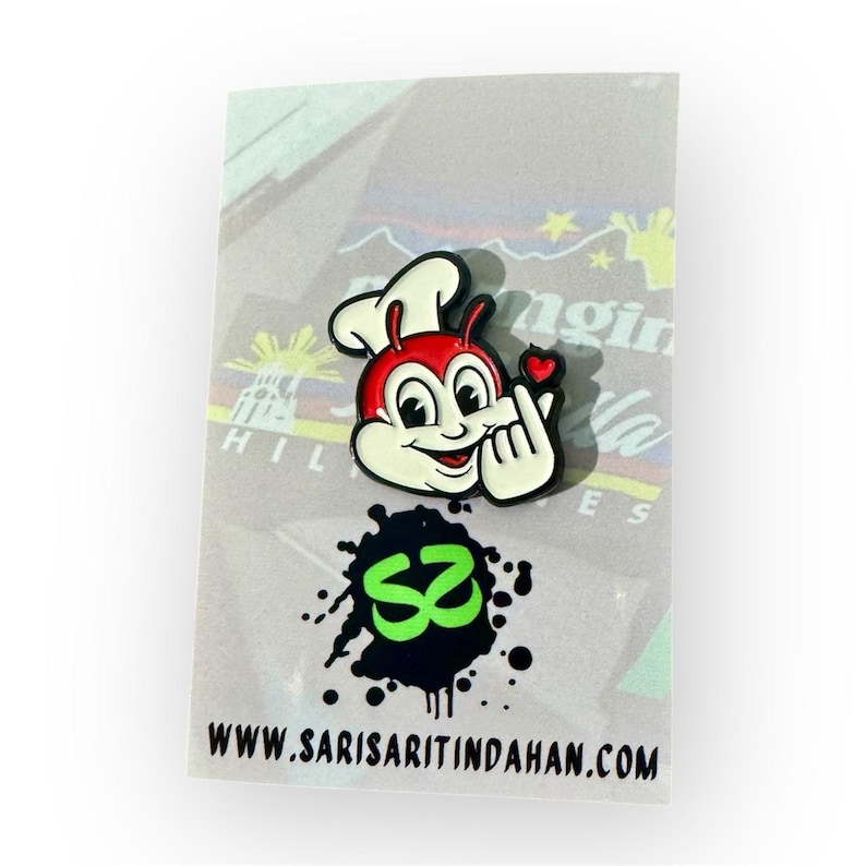 Filipino Gifts 1" Jollibee Finger Heart Enamel Pin Philippines Filipino ...