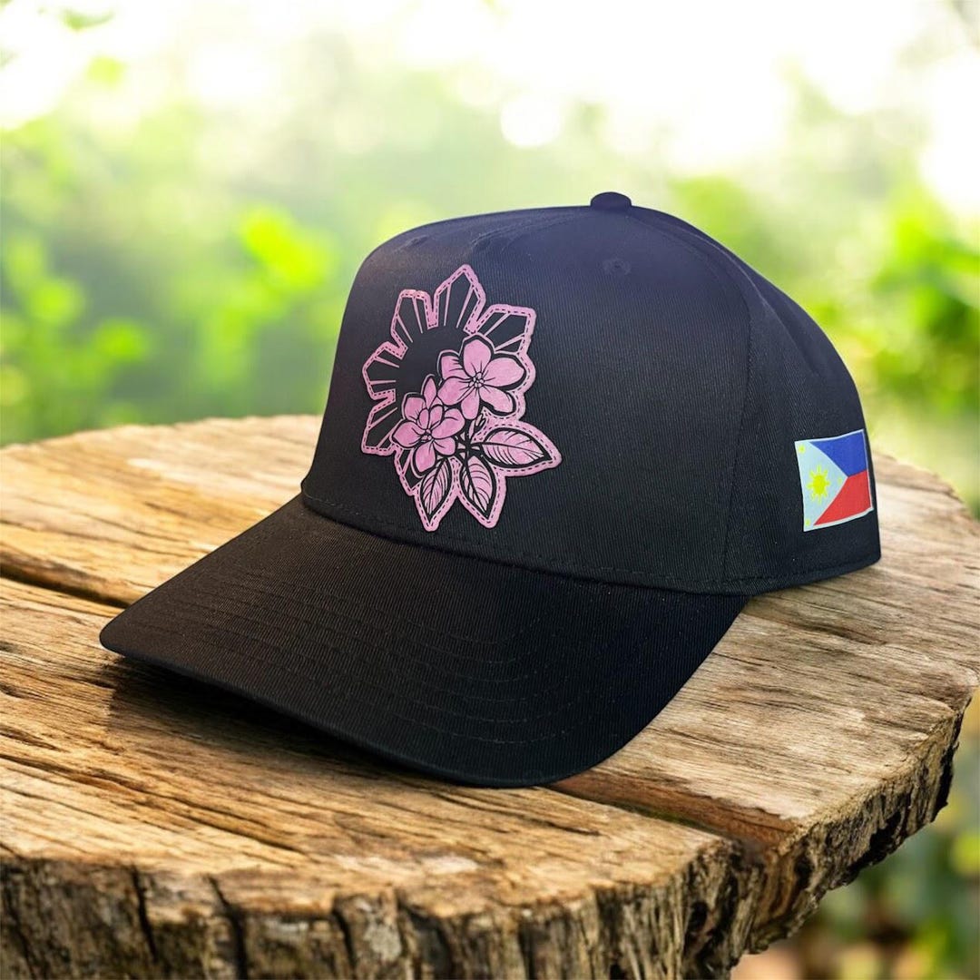 Sampaguita Flower Leather Patch Snapback Cap - Filipino Pride - Etsy