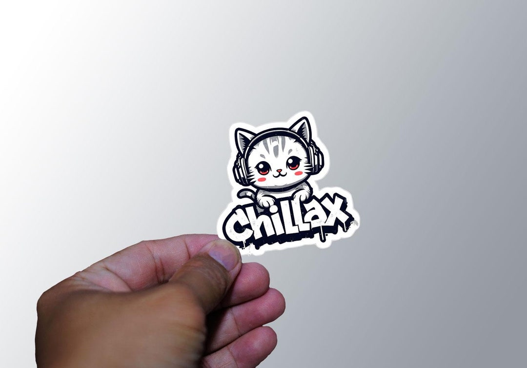 Kawaii Cat Chillax Sticker: Filipino Pinoy Gift - Etsy