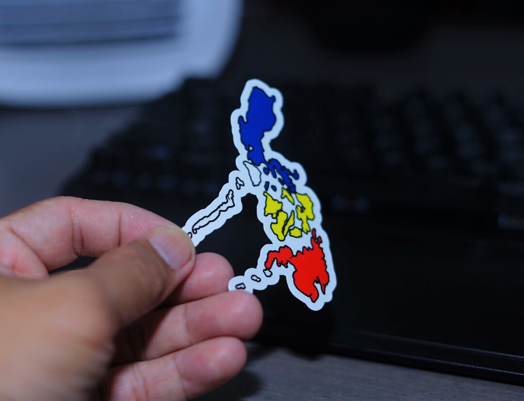 Filipino Gifts Philippine Map Full Color Die Cut Sticker for Car Laptop ...