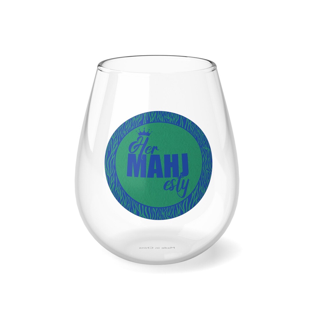 Mahjong Cups One Mahjong Wine Glass 11.75oz Mahjong Gift Mahjong Game ...