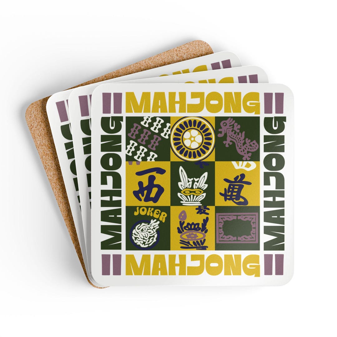 Mahjong Coasters (4) - Mahjong Gifts for Mahjong Player - Mahjong Gift ...