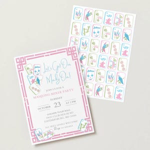 Editable Mahjong Party Invite - Mahjong Invitation Digital Download ...