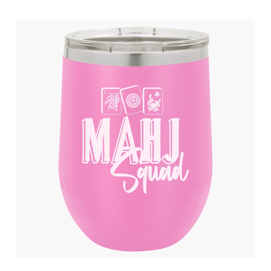 MAHJONG Wine Tumbler 12oz - Mahjong Cup - Stainless Steel Tumbler ...